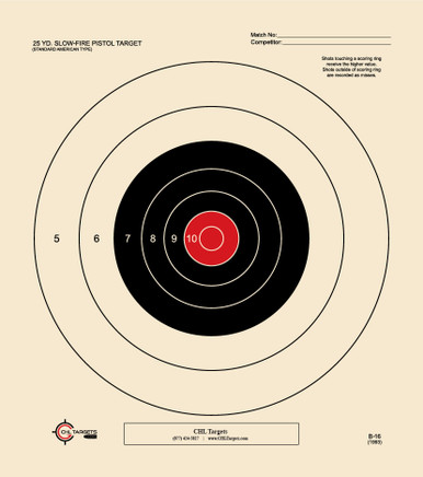 The B-16 (Red Center) is the Non-Official NRA 25 Yard target is printed ...