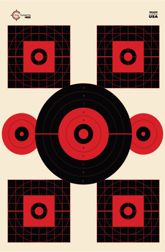 SRT - Sighting Targets - Multiple Bullseyes (100 Target Pack) - CHL Targets