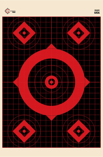 SRT - Sighting Targets - 5Up Bullseye (Crosshairs) (100 Target Pack ...