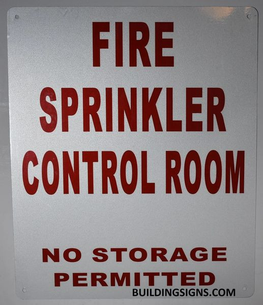 FIRE SPRINKLER CONTROL ROOM NO STORAGE PERMITTED SIGN