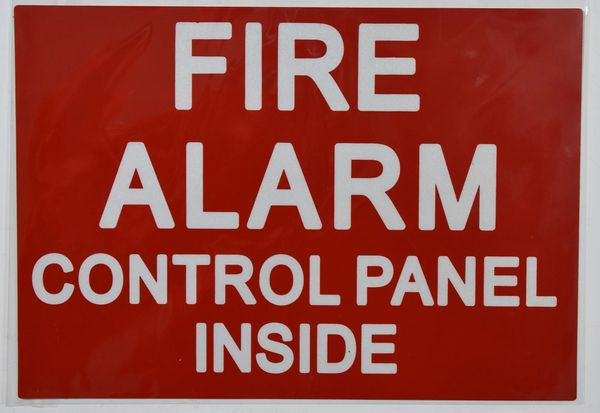FIRE ALARM CONTROL PANEL INSIDE Sign (Sticker)