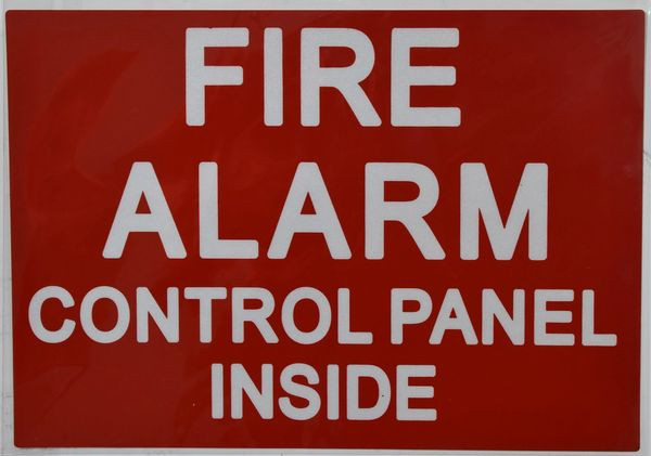 FIRE ALARM CONTROL PANEL INSIDE Sign (Sticker)