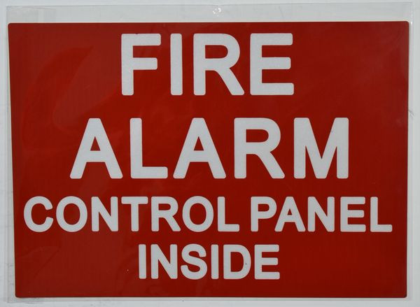 FIRE ALARM CONTROL PANEL INSIDE Sign (Sticker)