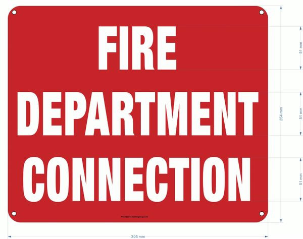 FIRE DEPARTMENT CONNECTION Sign