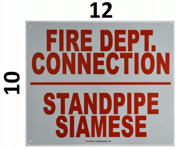 FIRE DEPARTMENT CONNECTION STANDPIPE SIAMESE SIGN