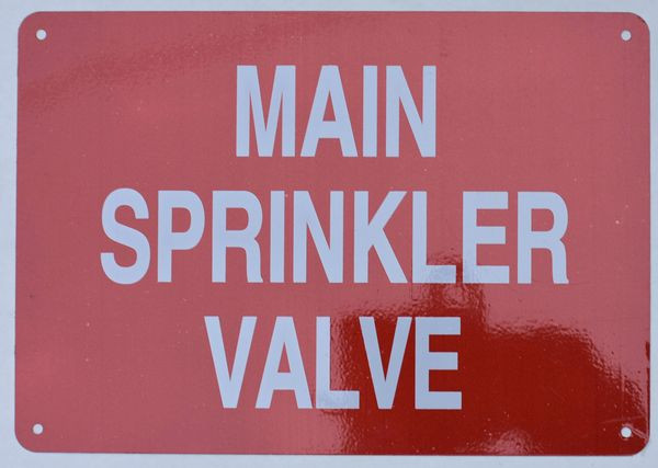 MAIN SPRINKLER VALVE SIGN