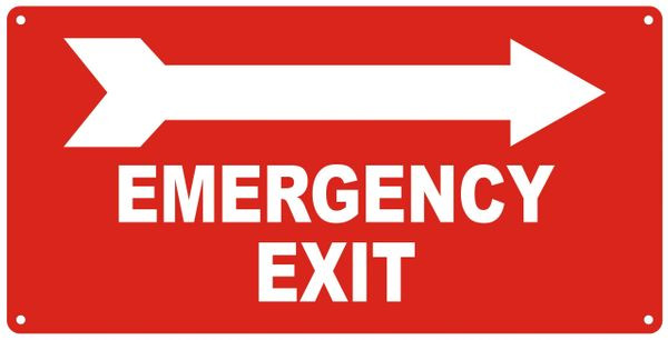 EMERGENCY EXIT RIGHT Sign