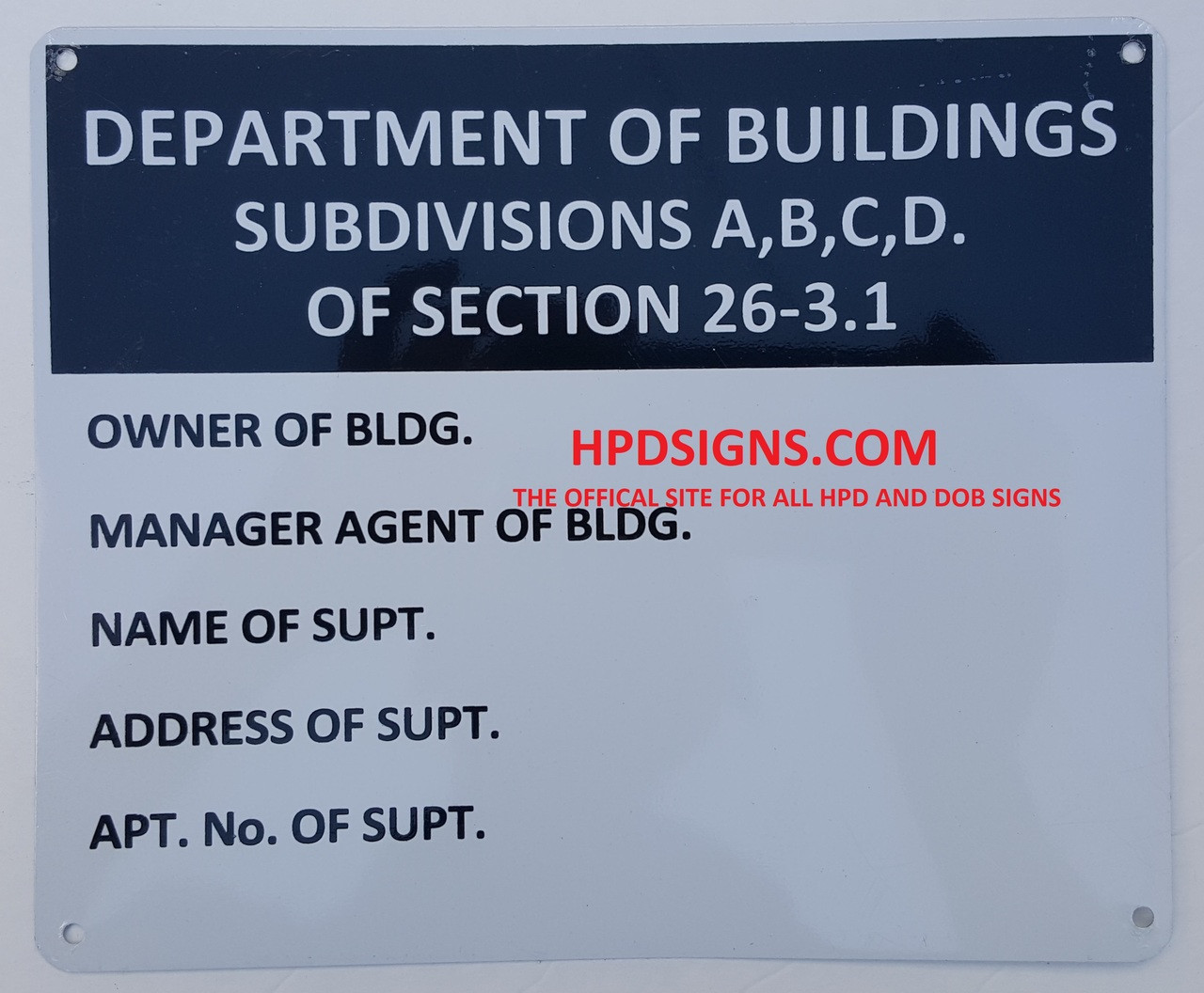 Building Subdivisions A,B,C,D. Of Section 26-3.1 SIGN