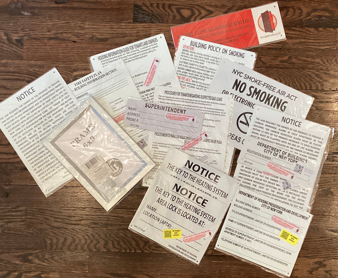 HPD required Signs Package- The Full signs Package