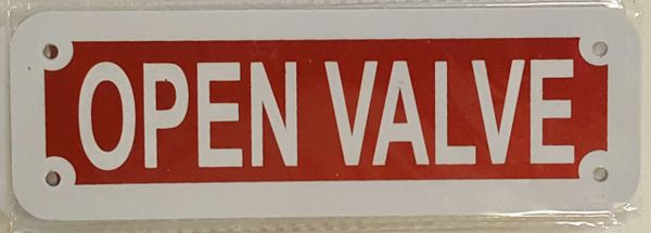OPEN VALVE Sign