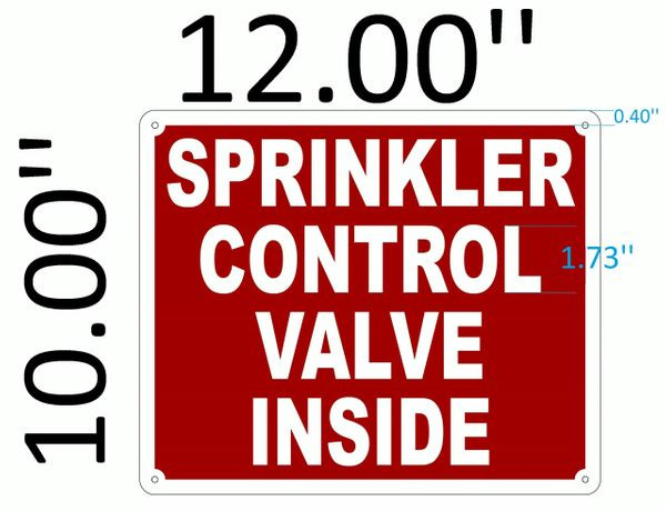 SPRINKLER CONTROL VALVE INSIDE SIGN