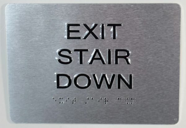 EXIT STAIR DOWN SIGN Tactile Signs