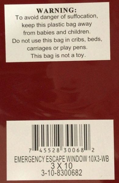 EMERGENCY ESCAPE WINDOW Sign-