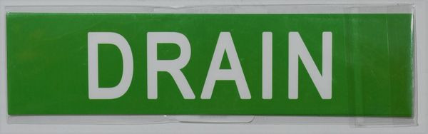 DRAIN Sign (STICKER) GREEN