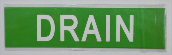 DRAIN Sign (STICKER) GREEN