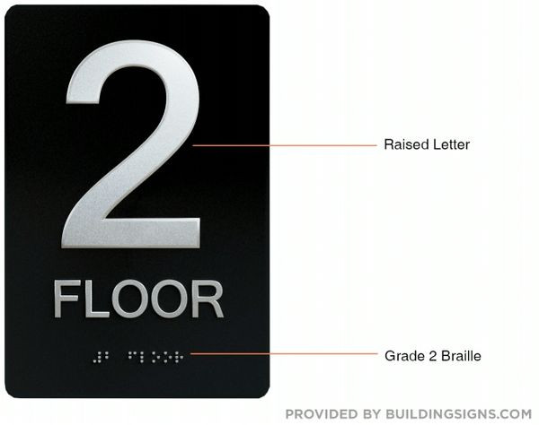 2ND FLOOR SIGN ADA -Tactile Signs