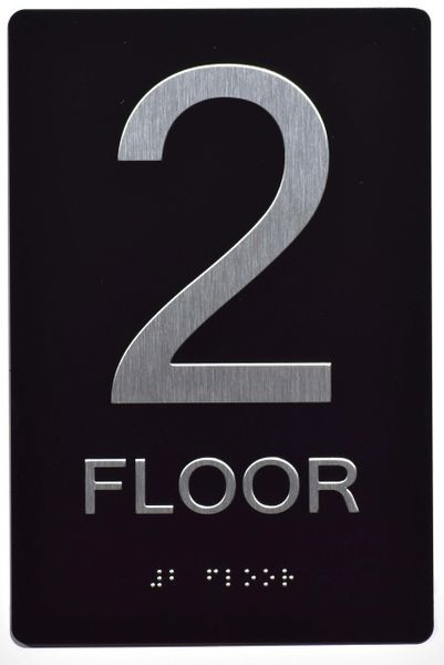 2ND FLOOR SIGN ADA -Tactile Signs
