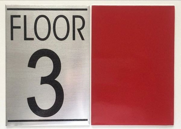 FLOOR NUMBER THREE (3) Sign