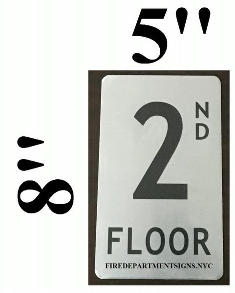 FLOOR NUMBER Sign - 2ND FLOOR Sign