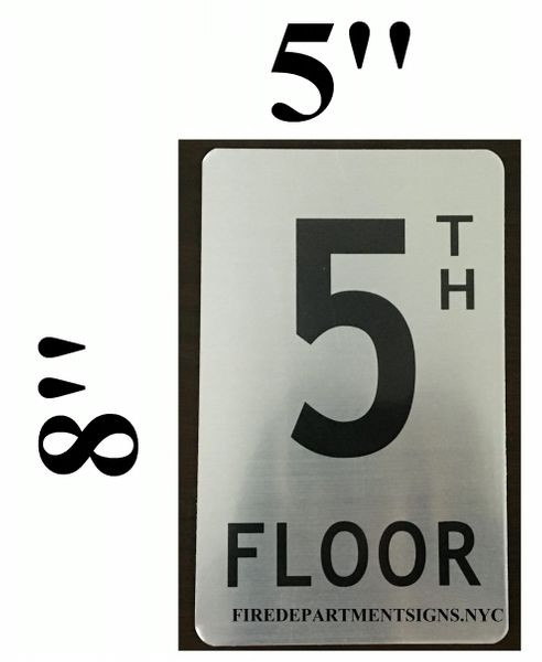FLOOR NUMBER FIVE (5) Sign - 5TH FLOOR Sign