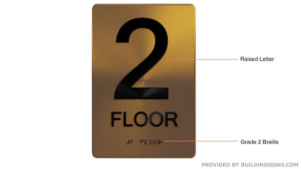 2ND FLOOR SIGN ADA -Tactile Signs