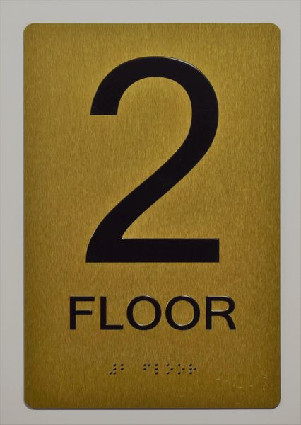 2ND FLOOR SIGN ADA -Tactile Signs