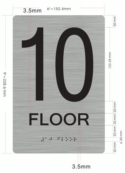 10th FLOOR ADA Sign -Tactile Signs The sensation line