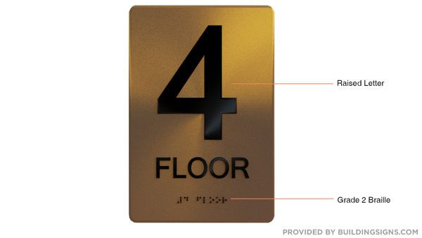 4th FLOOR SIGN ADA -Tactile Signs
