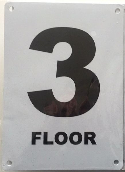 FLOOR NUMBER THREE (3) Sign