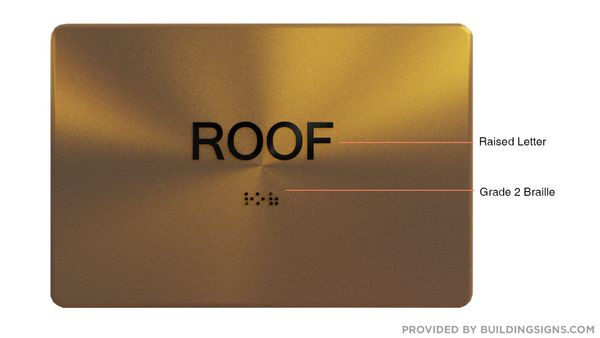 ROOF Sign -Tactile Signs