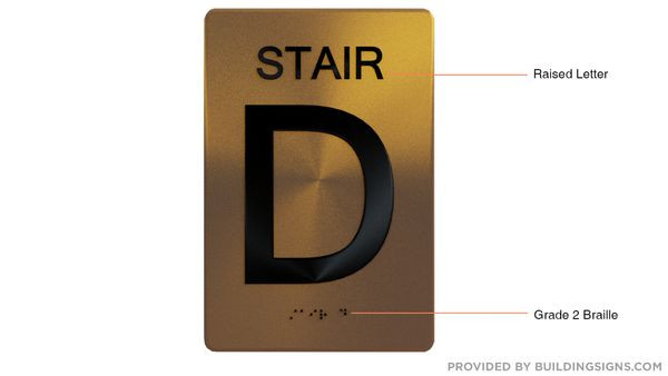 STAIR D Sign -Tactile Signs Tactile Signs