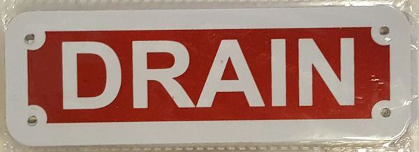 DRAIN SIGN- REFLECTIVE !!! (ALUMINUM SIGNS 2X6)
