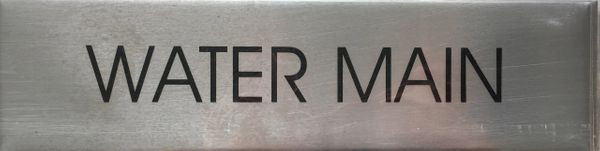 WATER MAIN SIGN - BRUSHED ALUMINUM