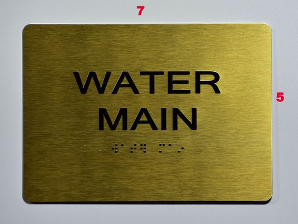 WATER MAIN Sign -Tactile Signs Tactile Signs
