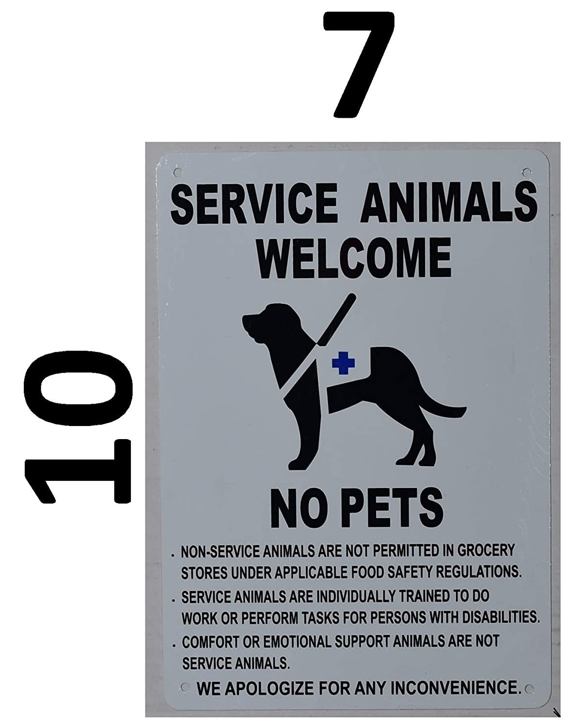 Service Animals Welcome NO Pets Sign Tactile Signs