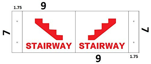 Stairway 3D Projection Sign/Stairway Hallway Sign (White/red,Plastic ...