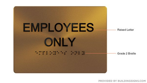 EMPLOYEES ONLY Sign -Tactile Signs Tactile Signs