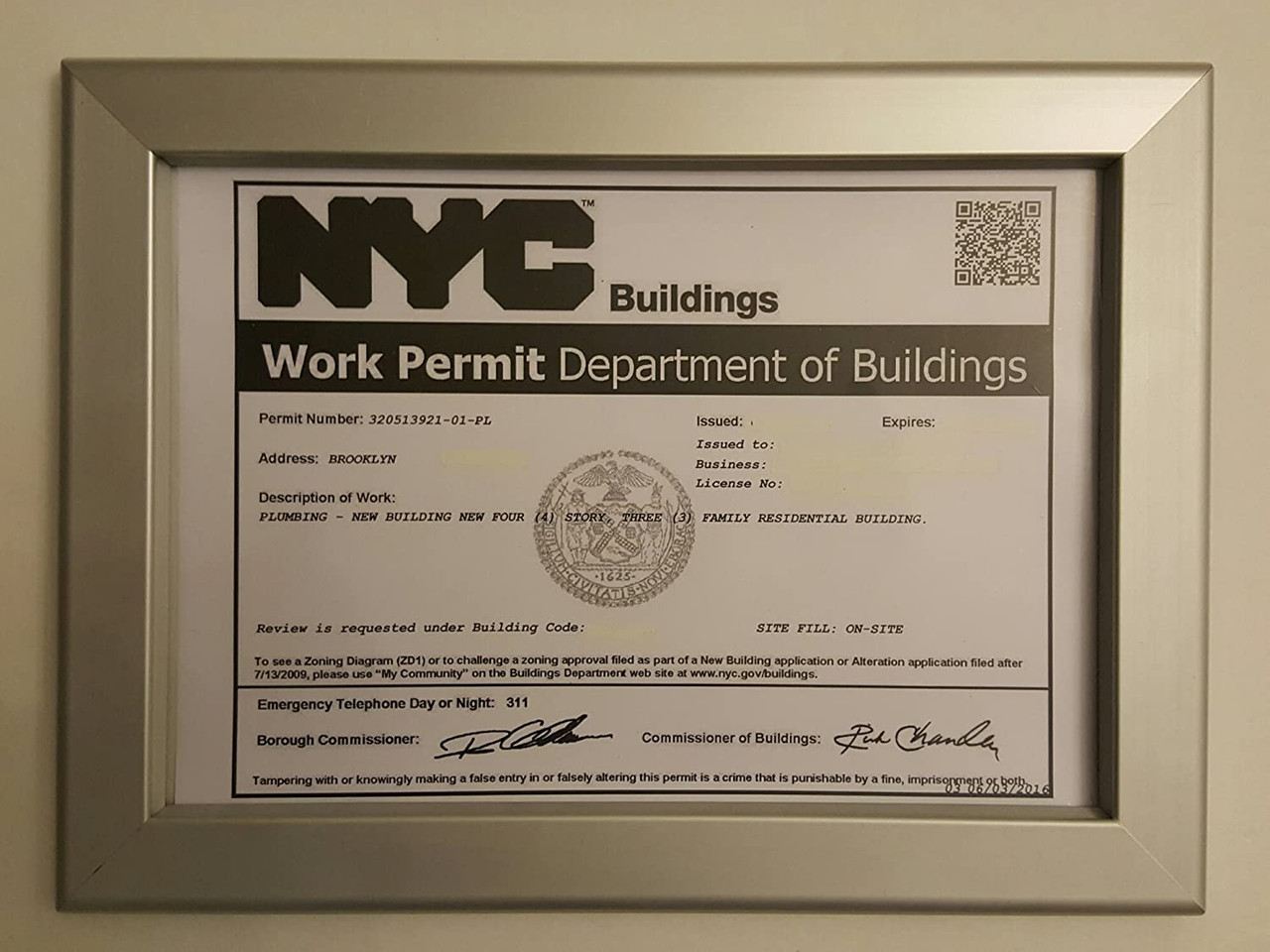 DOB Permit Frame -Heavy duty (PERMIT FRAMES A4)