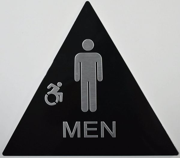 CA ADA Men Restroom Sign -Tactile Signs The Sensation line