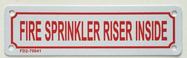 FIRE SPRINKLER RISER INSIDE SIGN