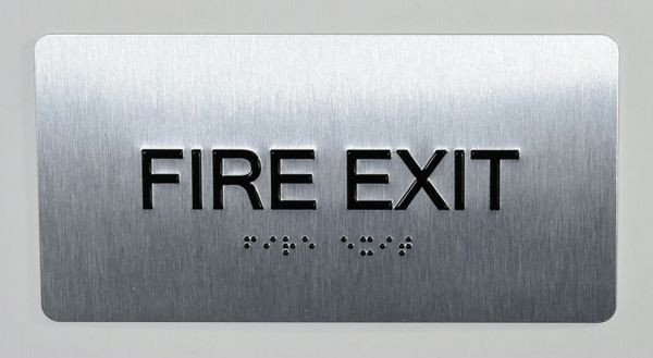 FIRE EXIT Sign -Tactile Touch Braille Sign - The Sensation line ...