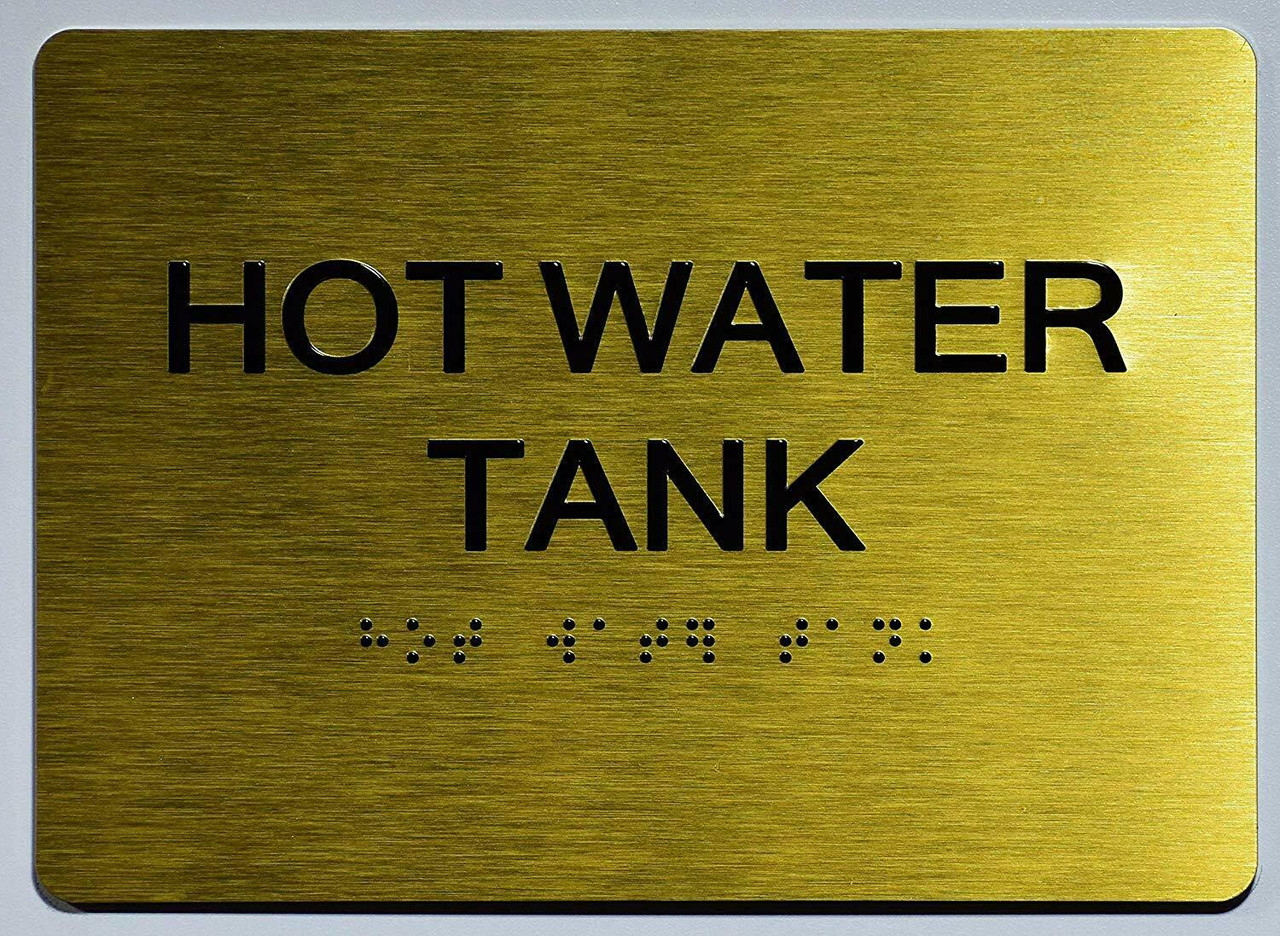 HOT Water Tank Sign -Tactile Signs The Sensation line