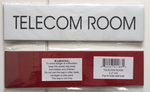 TELECOM ROOM SIGN (WHITE)