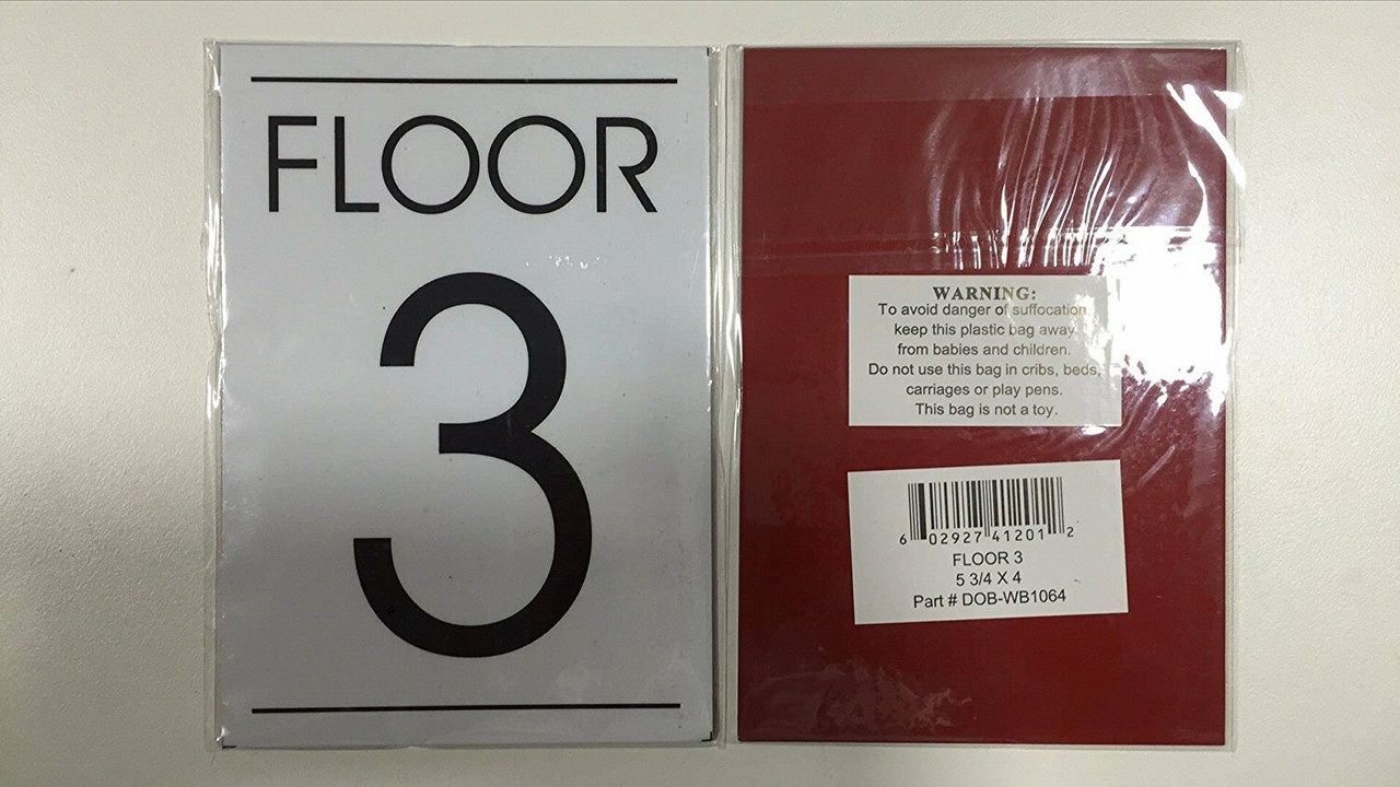FLOOR NUMBER SIGN - 3TH FLOOR SIGN