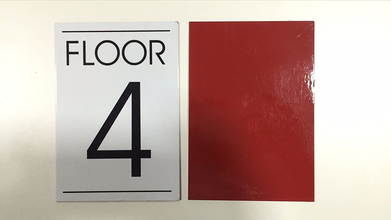 FLOOR NUMBER SIGN - 4TH FLOOR SIGN