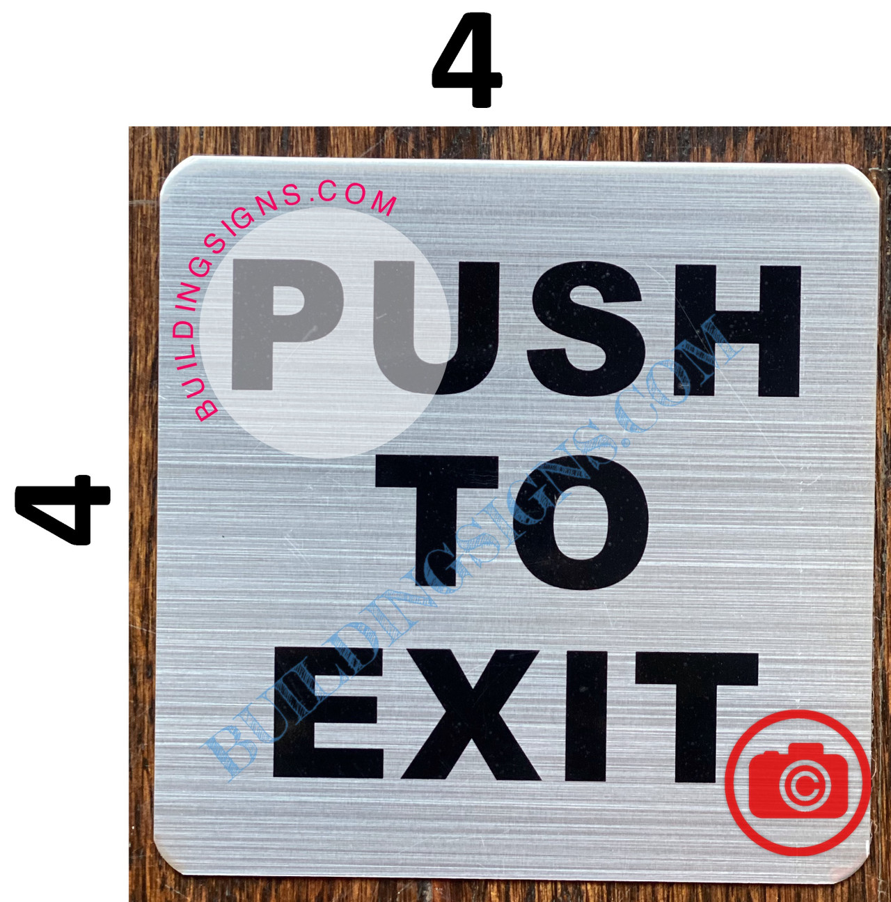PUSH TO EXIT SIGN (ALUMINUM SIGNS 4X4) - HPD-SIGNS.COM