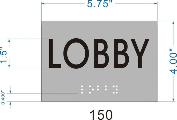 FLOOR NUMBER Sign -Tactile Signs Tactile Signs LOBBY SIGN