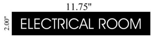 ELECTRICAL ROOM SIGN (2X11.75, BLACK BACKGROUND, ALUMINUM)