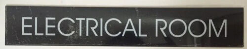ELECTRICAL ROOM SIGN (2X11.75, BLACK BACKGROUND, ALUMINUM)