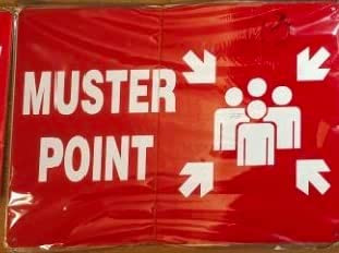 EMERGENCY EVACUATION MUSTER POINT SIGN ( Red, Reflective ALUMINUM ...